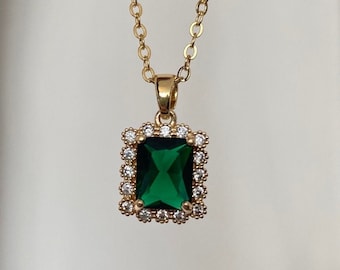 Green Jewel Necklace | Etsy