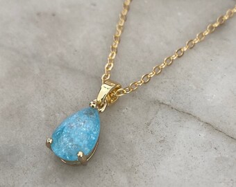 Light Blue Stone Necklace - Etsy
