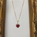 Gold Ruby Red Heart Jewel Necklace - Etsy