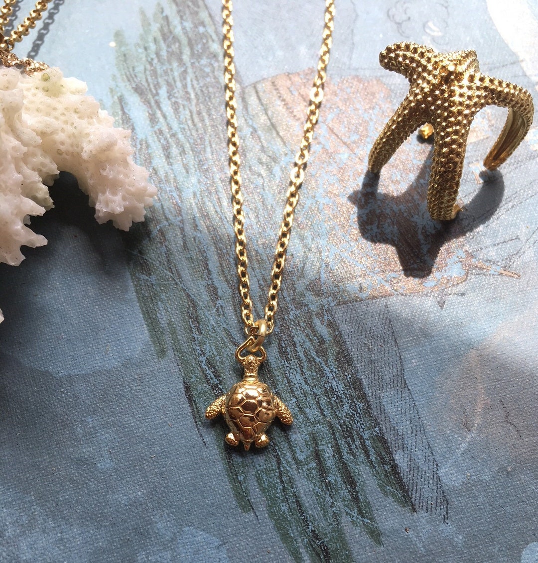Cute Turtle Charm Necklace - Etsy
