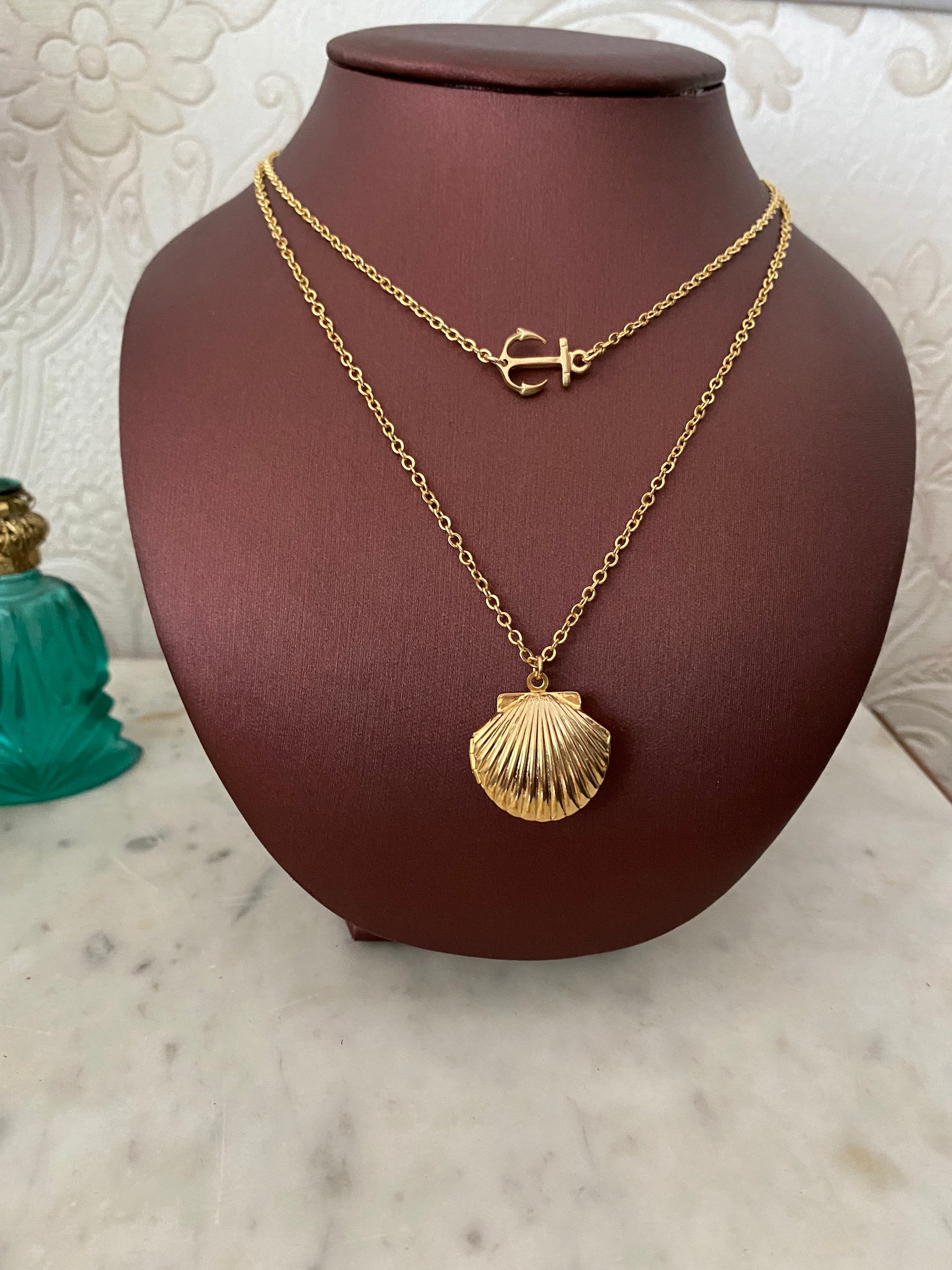 Shell Locket Necklace - Etsy