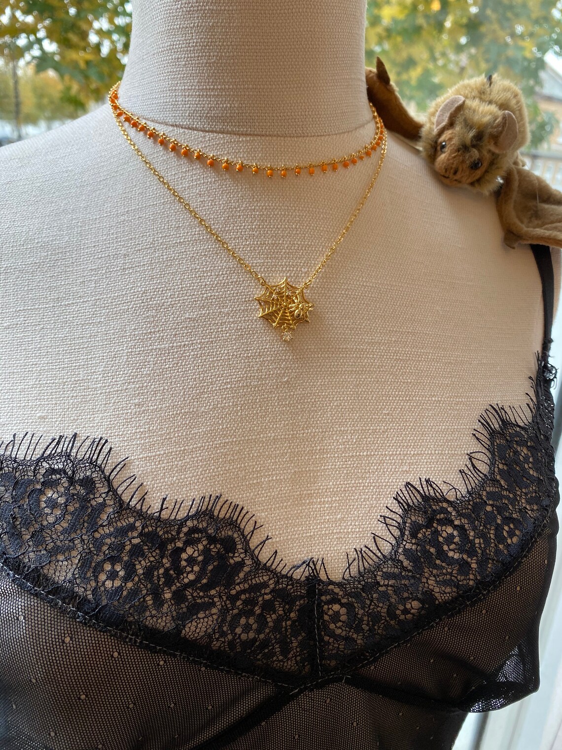 Crystal Spider Web Necklace - Etsy