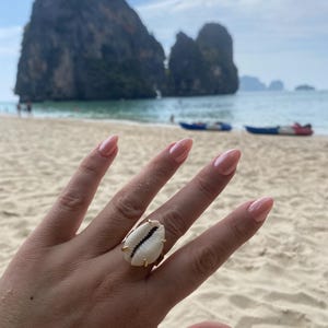 Gold Cowrie Shell Ring - Etsy