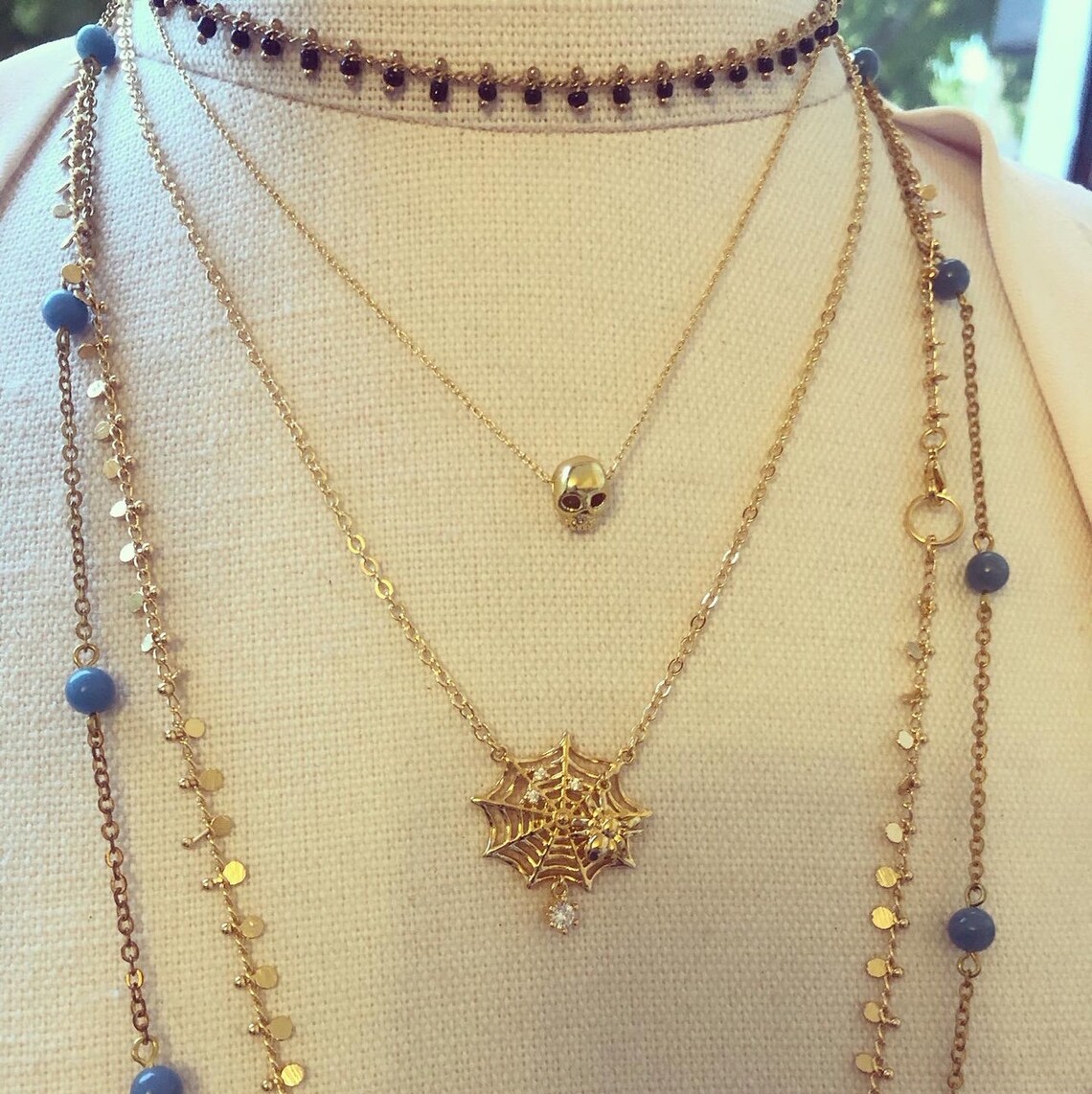 Crystal Spider Web Necklace - Etsy