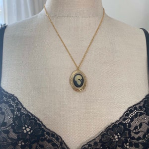 MR BONES Cameo Locket Necklace - Etsy