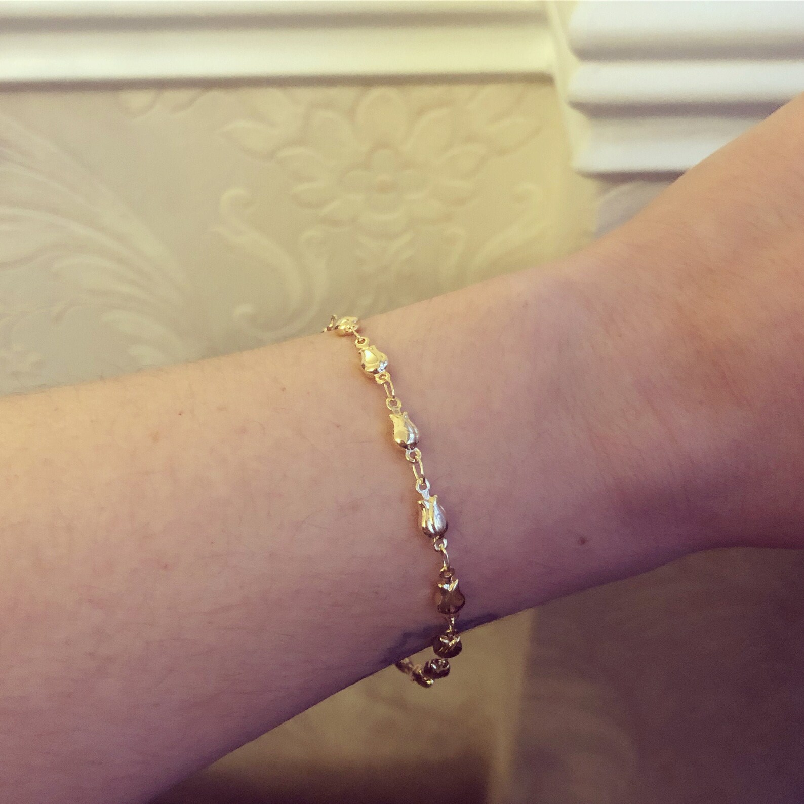 Tulip Flower Chain Bracelet - Etsy