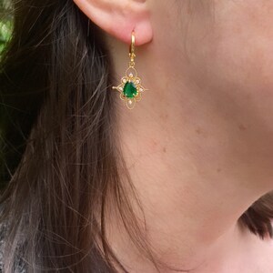 Ruby Red & Crystal Teardrop Jewel Huggie Hoop Earrings - Etsy