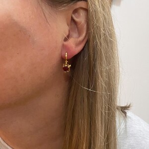 Dark Red Heart Devil Huggie Hoop Earrings - Etsy