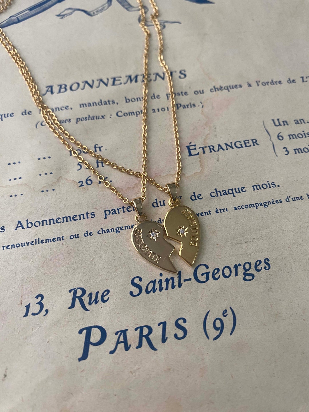 Two Half Heart Soulmate Necklaces - Etsy