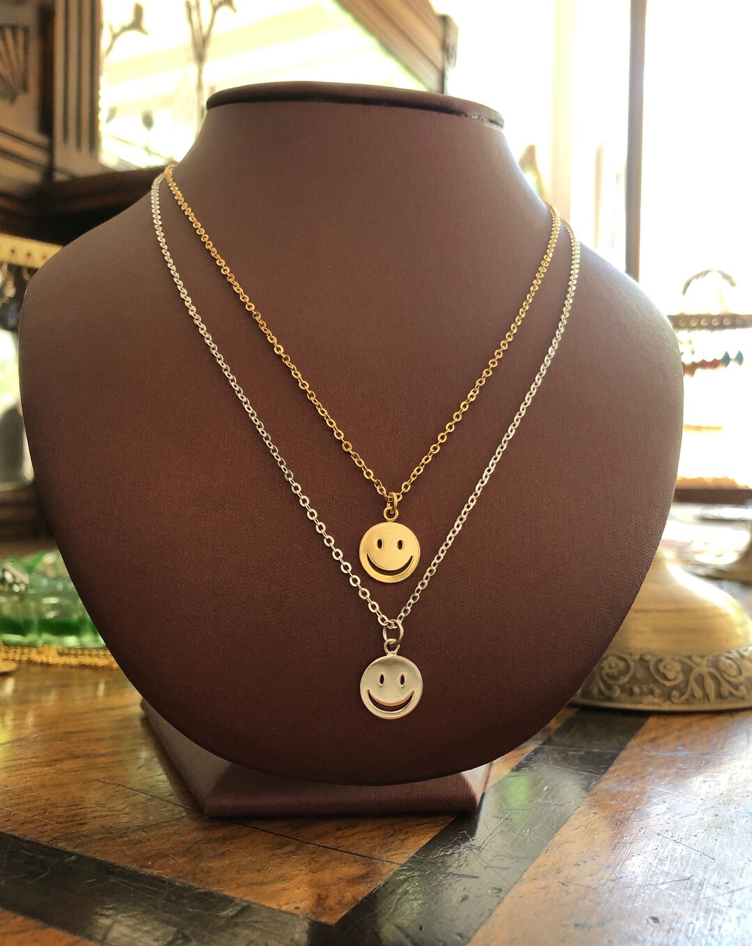 Smiley Face Necklace - Etsy