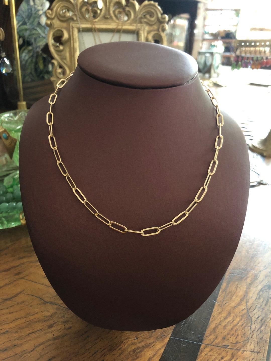 Paper Clip Style Chain Necklace - Etsy