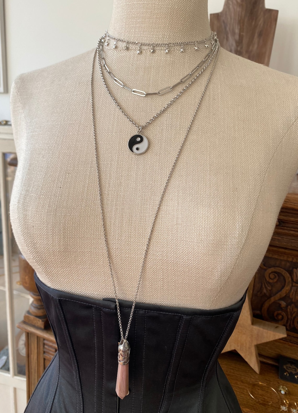 Silver Ying Yang Necklace | Etsy