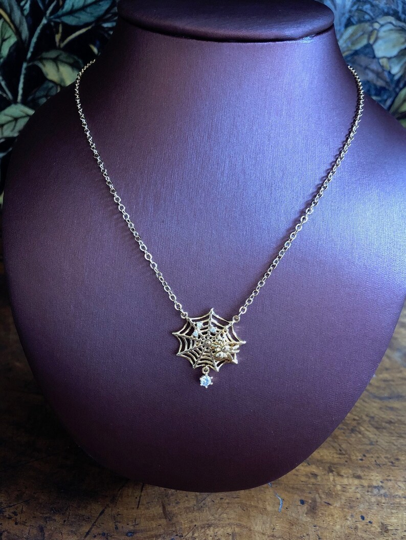 Crystal Spider Web Necklace - Etsy