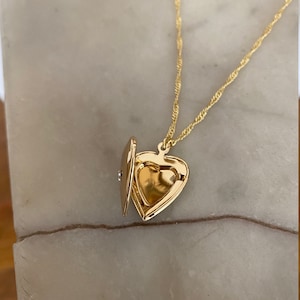 Crystal Heart Locket Necklace - Etsy
