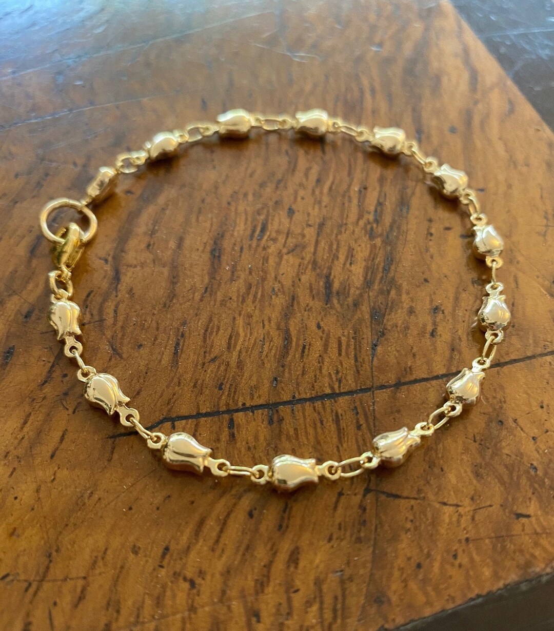 Tulip Flower Chain Bracelet - Etsy