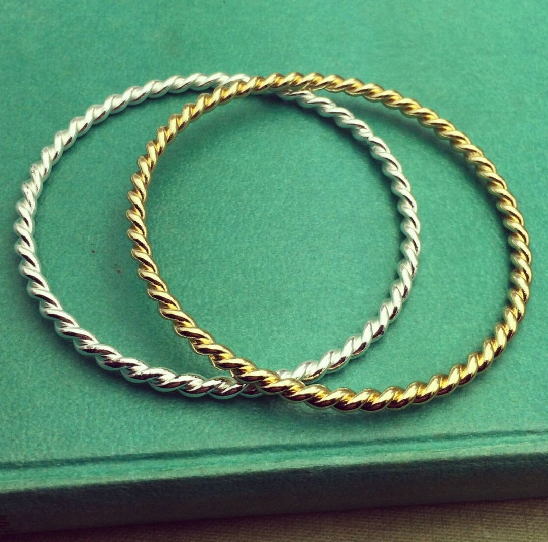 Twisted Rope Bangle Bracelet - Etsy