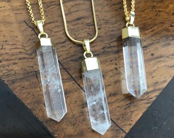 Long Quartz Necklace | Etsy