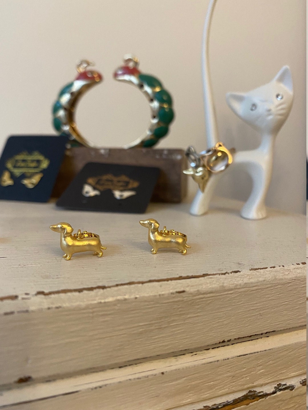 Dachshund Dog Huggie Hoop Earrings - Etsy