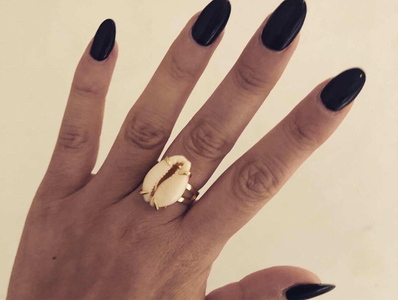 Gold Cowrie Shell Ring - Etsy