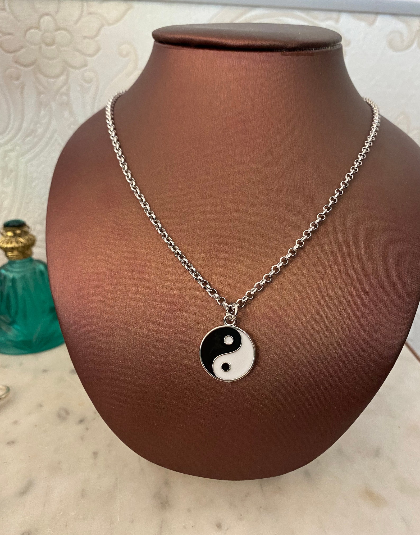 Silver Ying Yang Necklace | Etsy