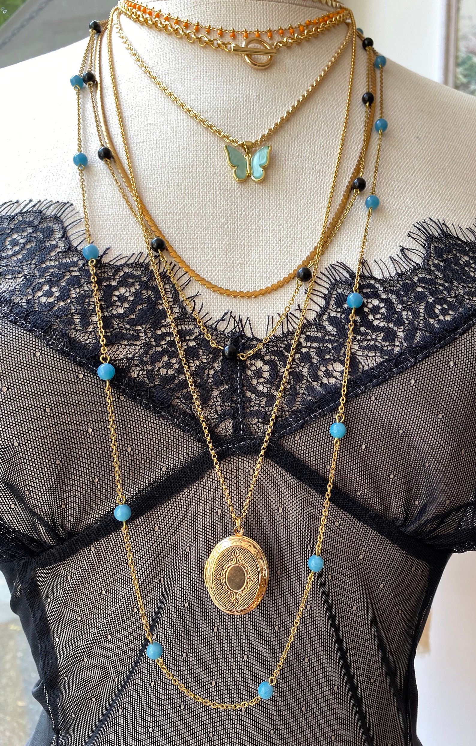 Oval Locket Long Chain Pendant Necklace - Etsy