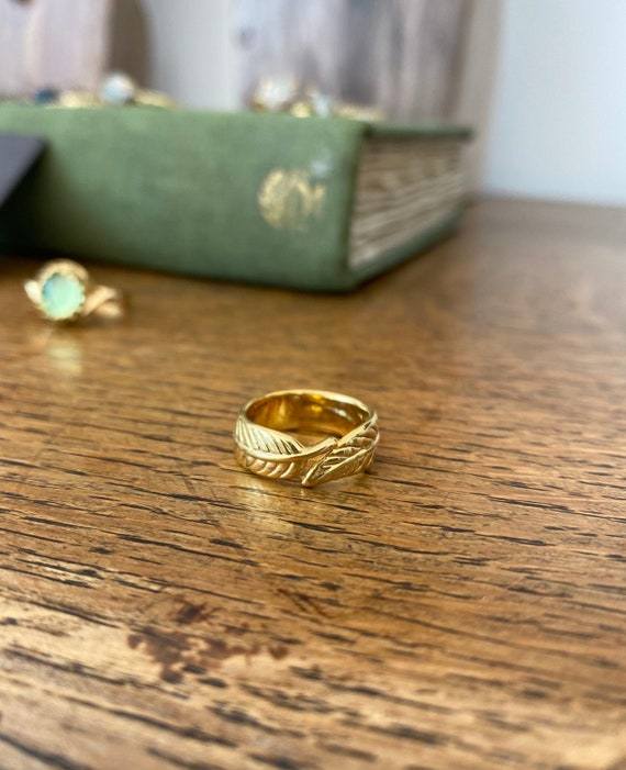 Gold Leaf Ring | Etsy