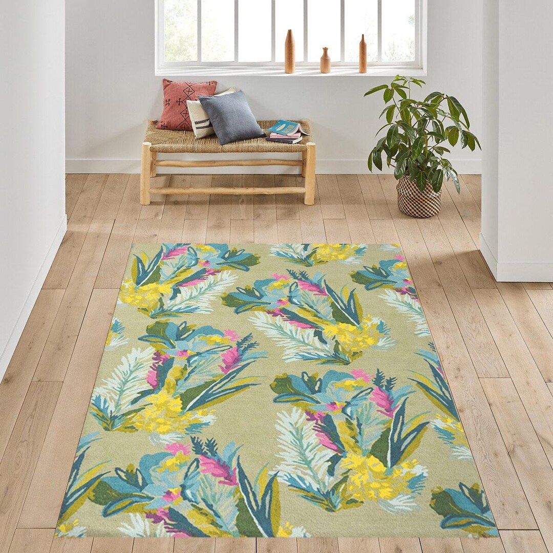 Design Rug,colorful Flower Pattern Rug,washable Rug, Non-slip Rug ...