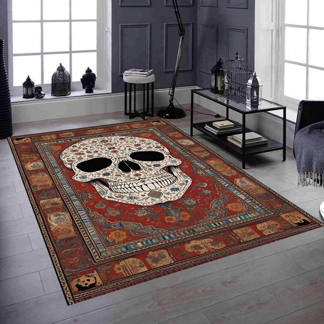 Horror Gothic Skull Rug for Decor,gothic Rug for Medieval Room Decor ...