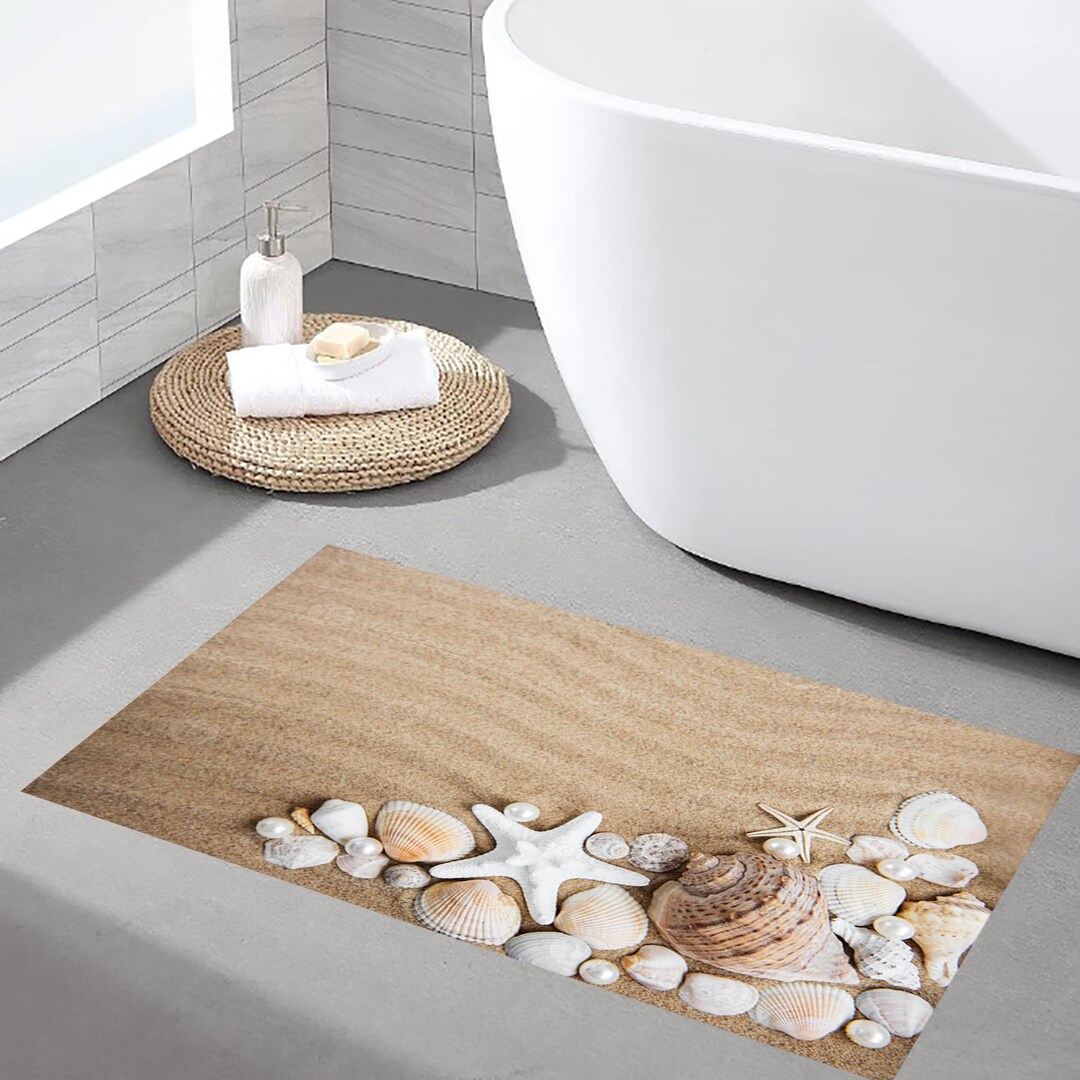 Seashell Decor Mat,bath Mat,funny Mat,seashell Rug,bathroom Decor ...
