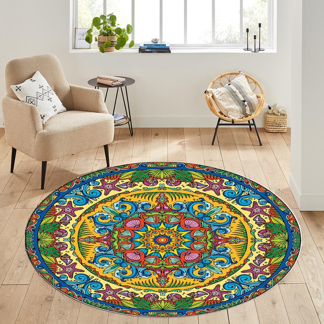Colorful Rug, Modern Rug, Patterned Rug, Washable Rug, Non-slip Base ...