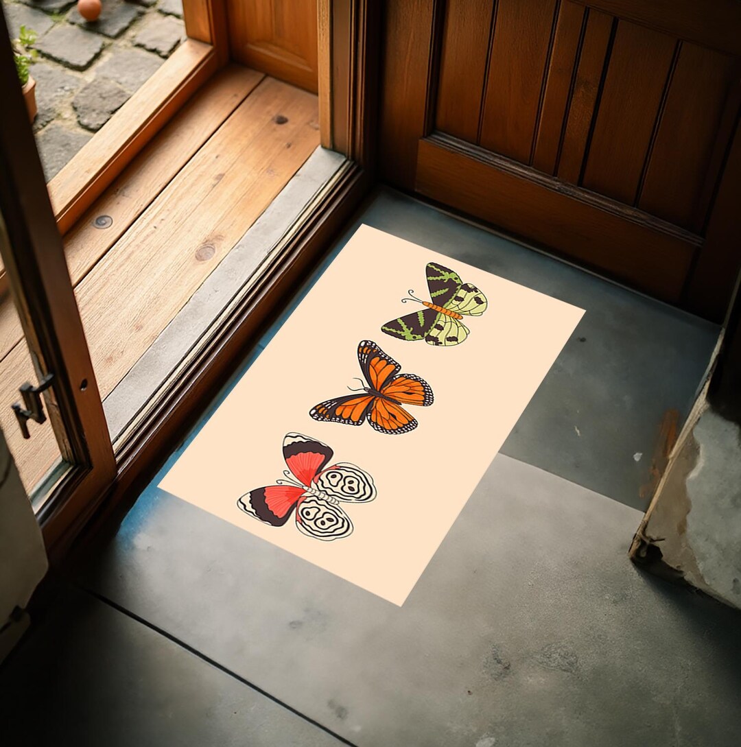 Butterfly Desing Door Mat,butterfly Mat,personalized Mat,floor Door Mat ...