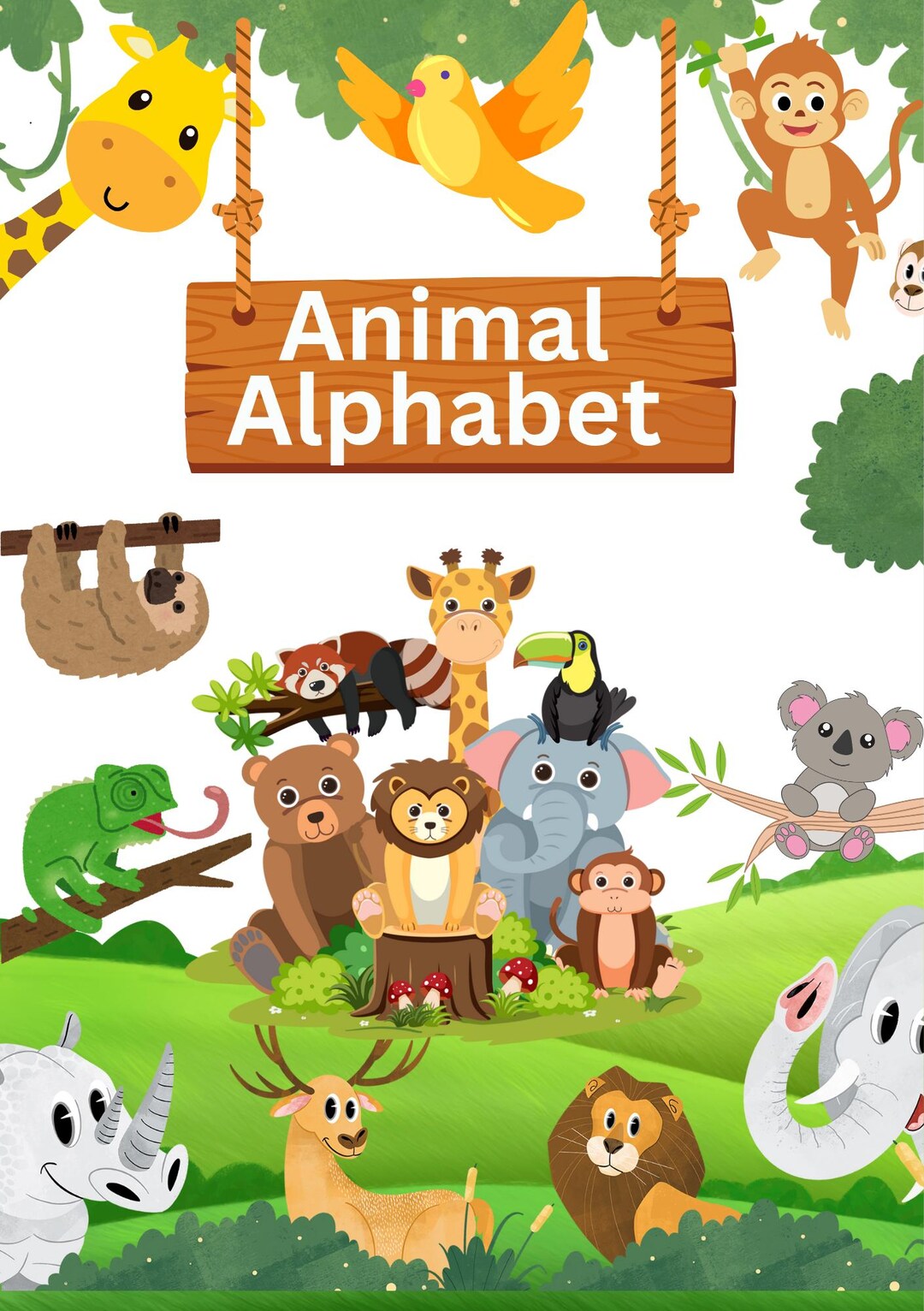 Animal Alphabet, Coloring Book, Tracing Letters - Etsy