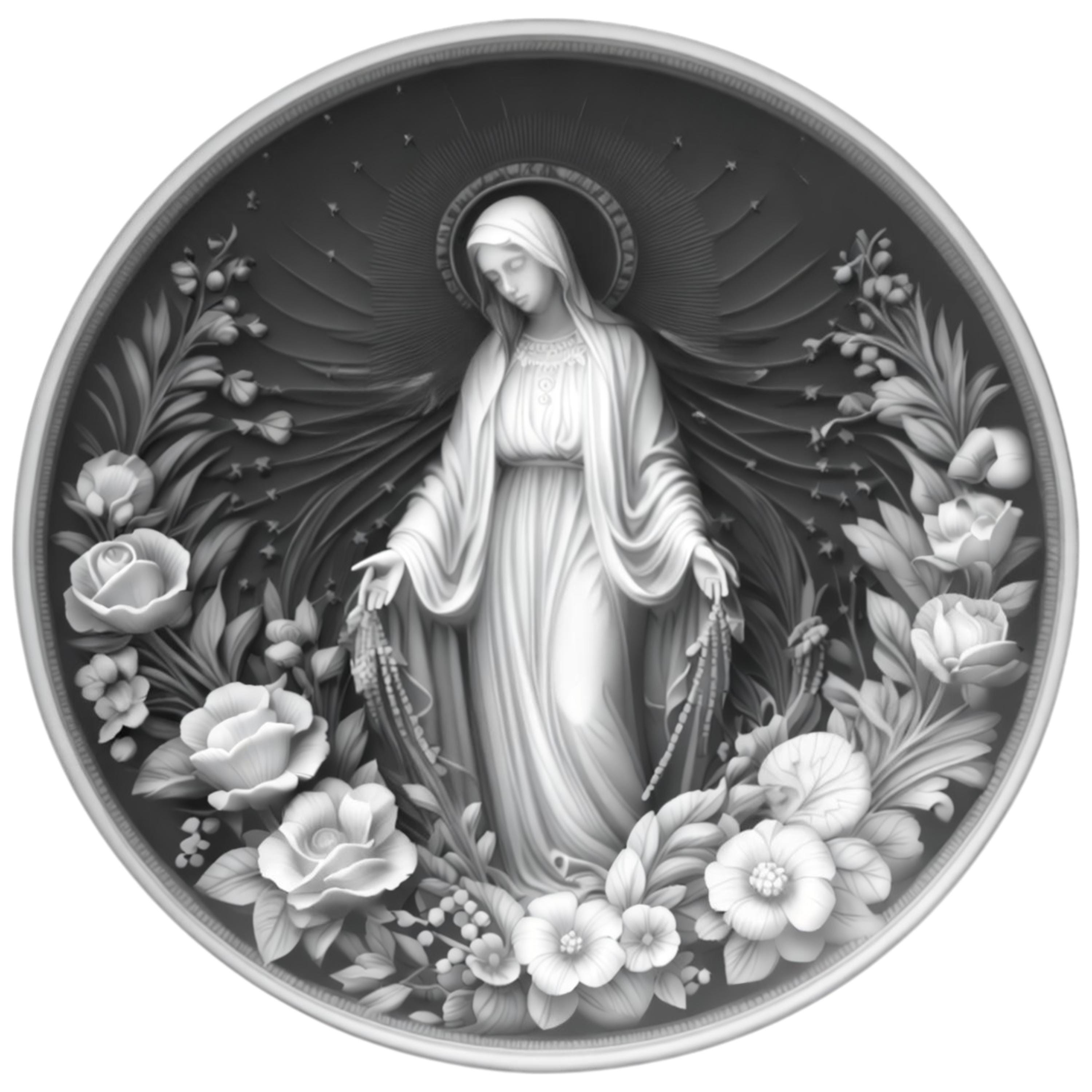 Virgin Mary | Stl File | Depth Map | Height Map | Coin 3D Laser (PNG ...