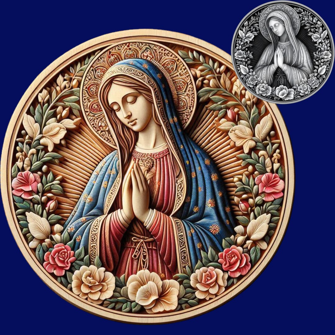 Virgin Mary 3D STL File | Embossing | Depth, Height Map | Resin | Laser ...