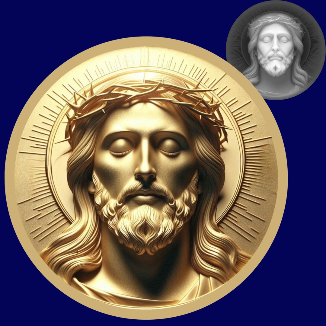 Jesus Christ Coin | PNG | 3d Embossing Files| Fiber Laser Engraving ...