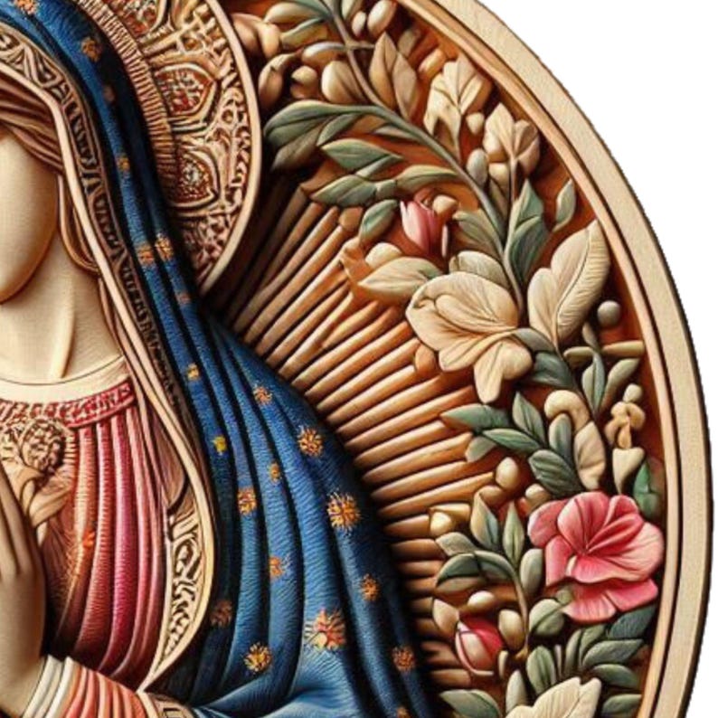 Virgin Mary 3D STL File | Embossing | Depth, Height Map | Resin | Laser ...