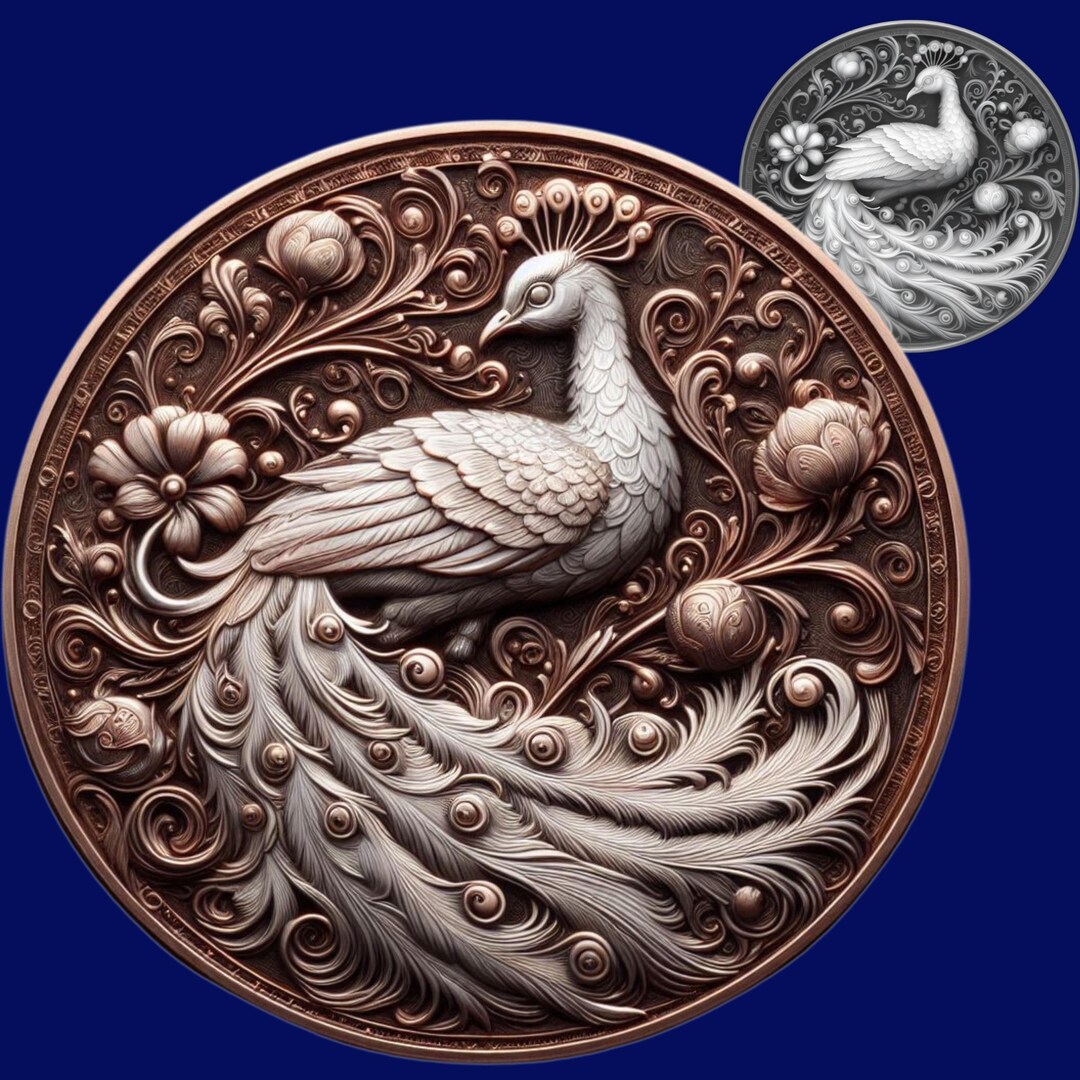 Peacock 3D Illusion Depth Map: Laser Cut File (digital) - Etsy