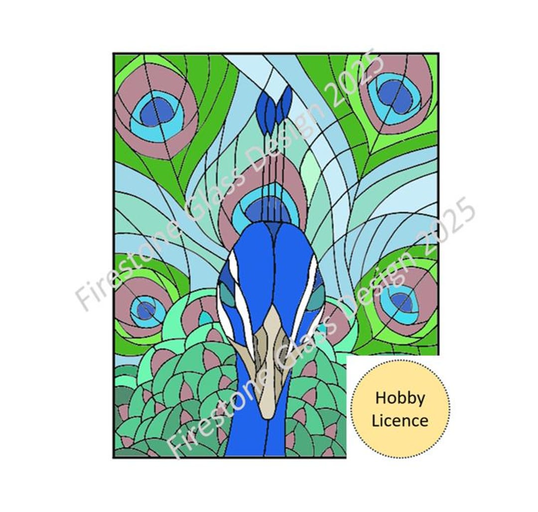 Peacock Two Stained Glass Pattern - Hobby Licence - Etsy