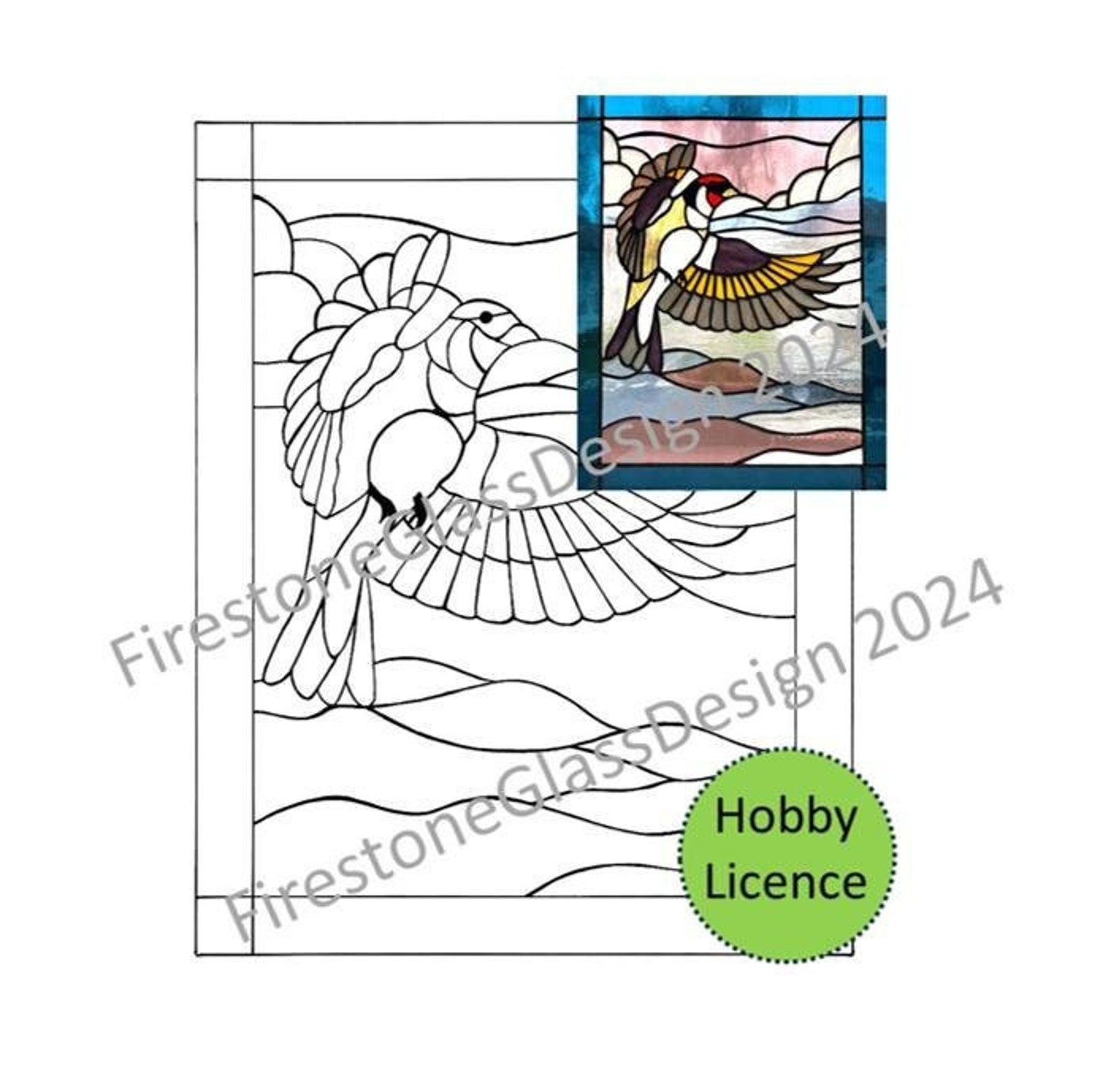 Goldfinch Bird Stained Glass Pattern - Etsy