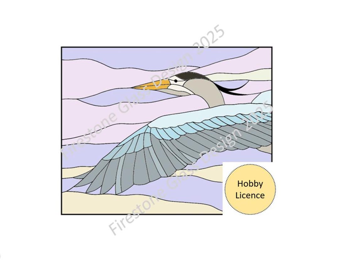 Heron in Flight Stained Glass Pattern - Hobby Licence - Etsy