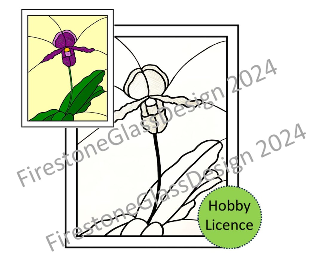 Violet Orchid Stained Glass Pattern - Hobby Licence - Etsy
