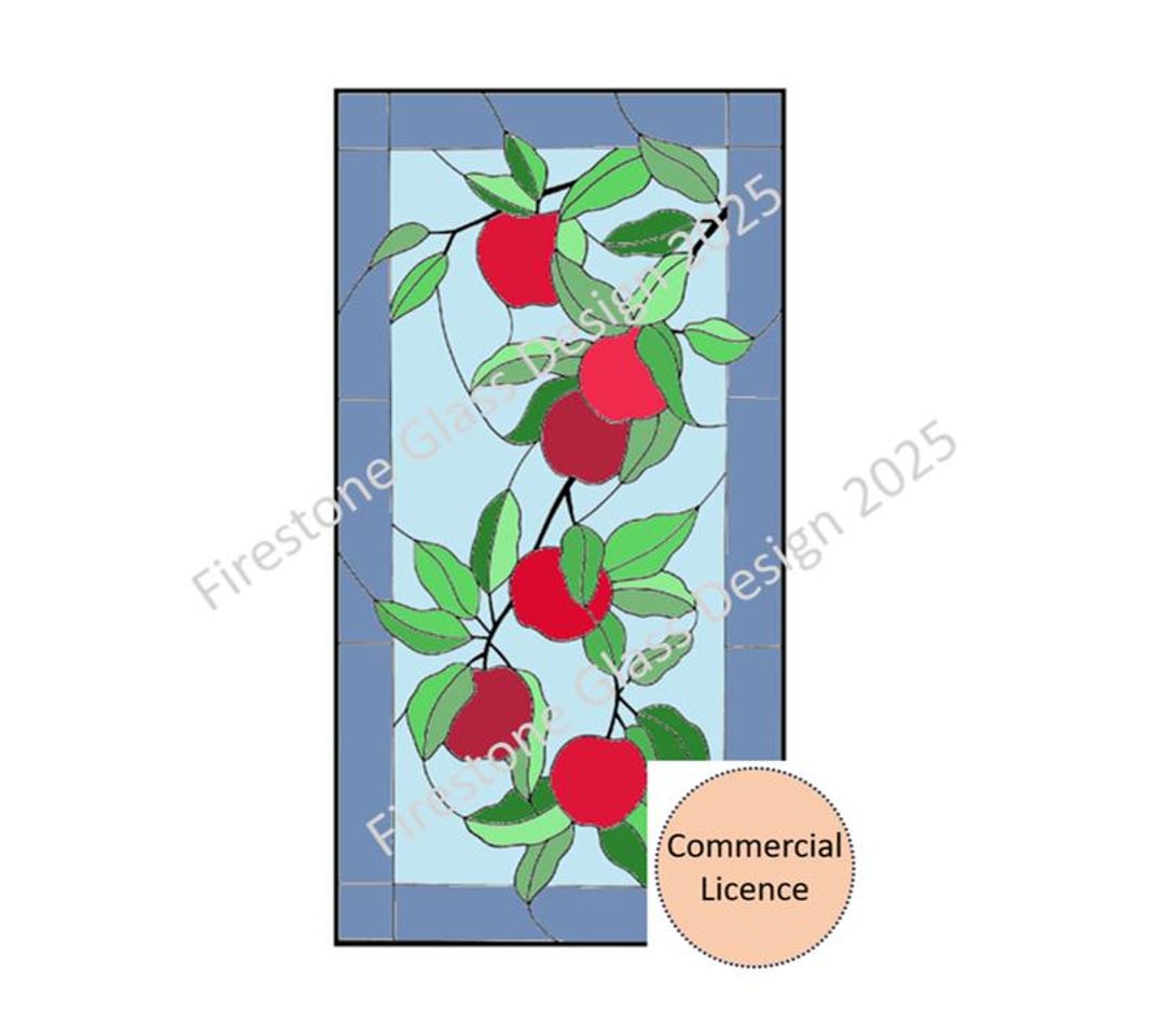 Apple Tree Branch Stained Glass Pattern - Commercial Licence - Etsy