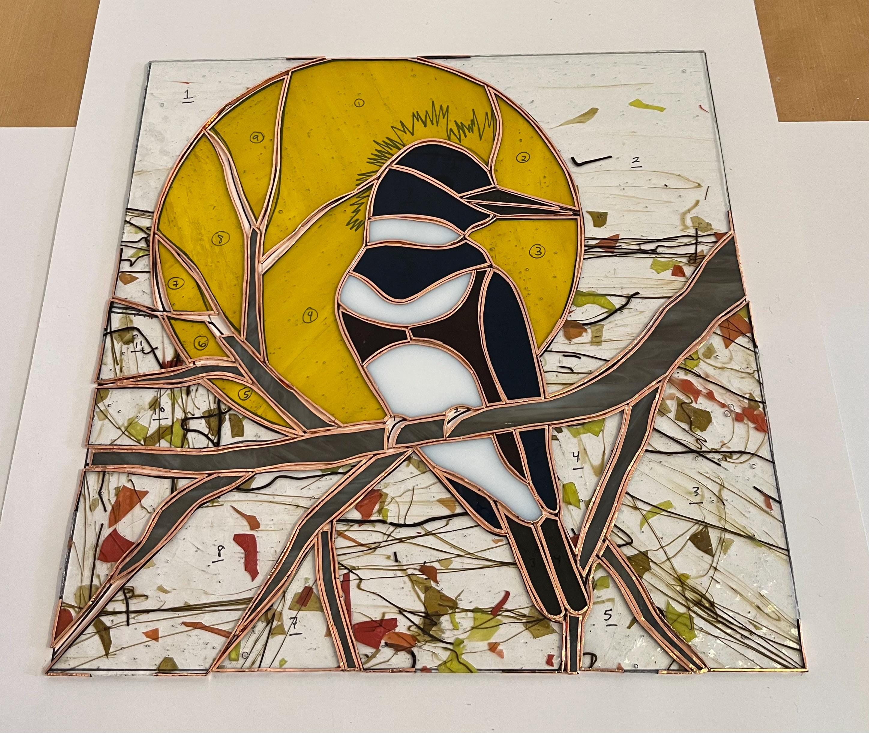 Belted Kingfisher Stained Glass Pattern - Commercial Licence - Etsy