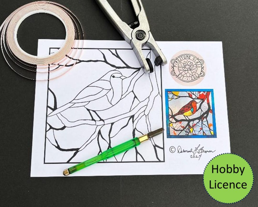 Red Breasted Robin Stained Glass Pattern - Hobby Licence - Etsy