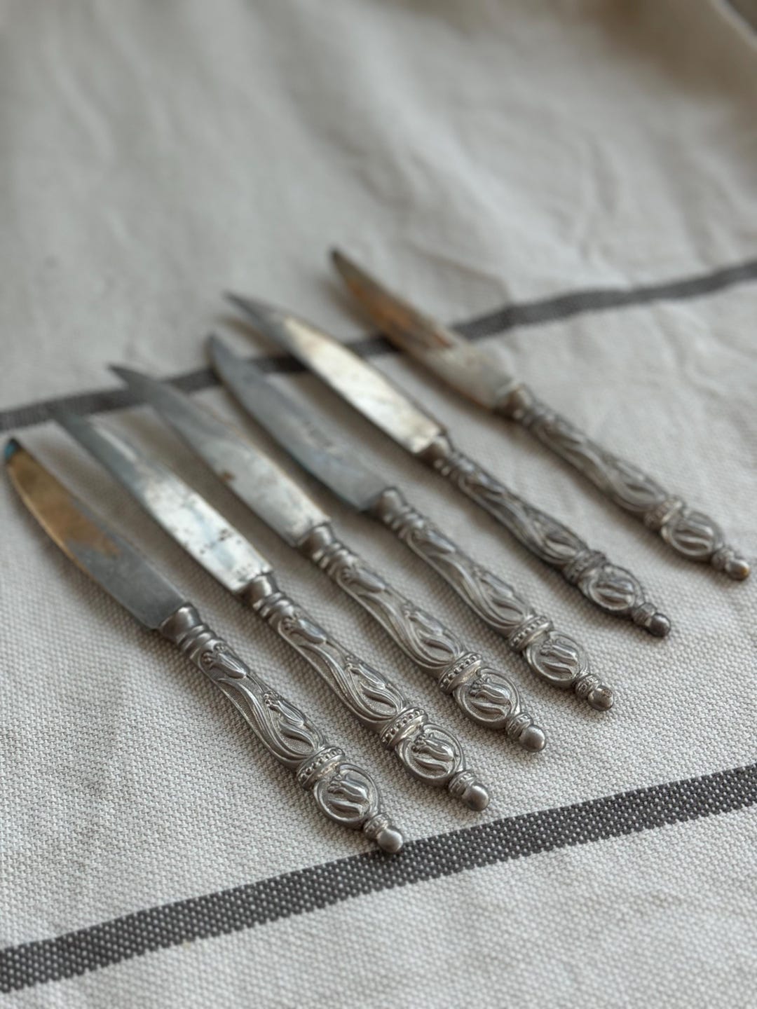 Antique German Silver-plated Knives – Set of 6 – E. Bongsmann Solingen ...