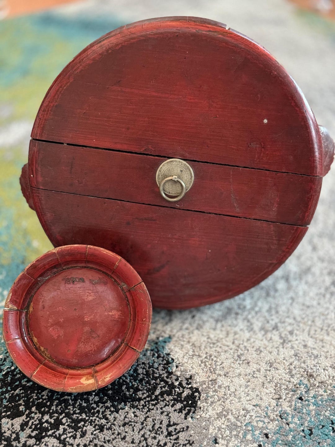 Antique 19th - Early 20th Century Qing Dynasty Wooden Rice Box ...