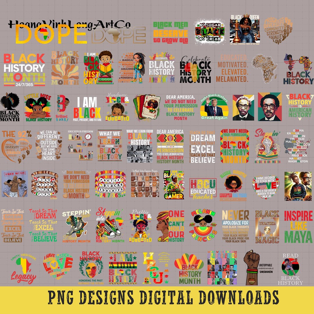 66 Black History Month Png Bundle, Juneteenth Png Bundle, Black People ...