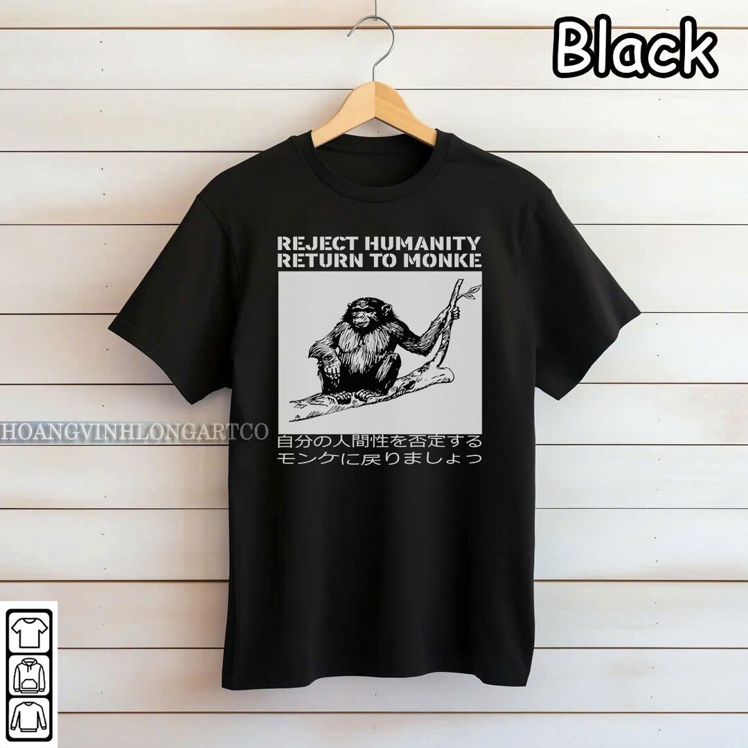 Reject Humanity Return to Monke T-shirt, Funny Meme Graphic Tee ...