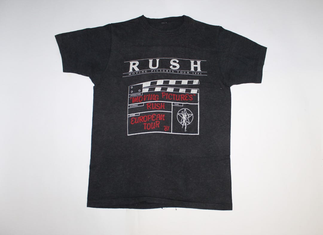 80s Vintage Rush Moving Pictures Tour T-shirt - Gray Graphic Tee - Etsy