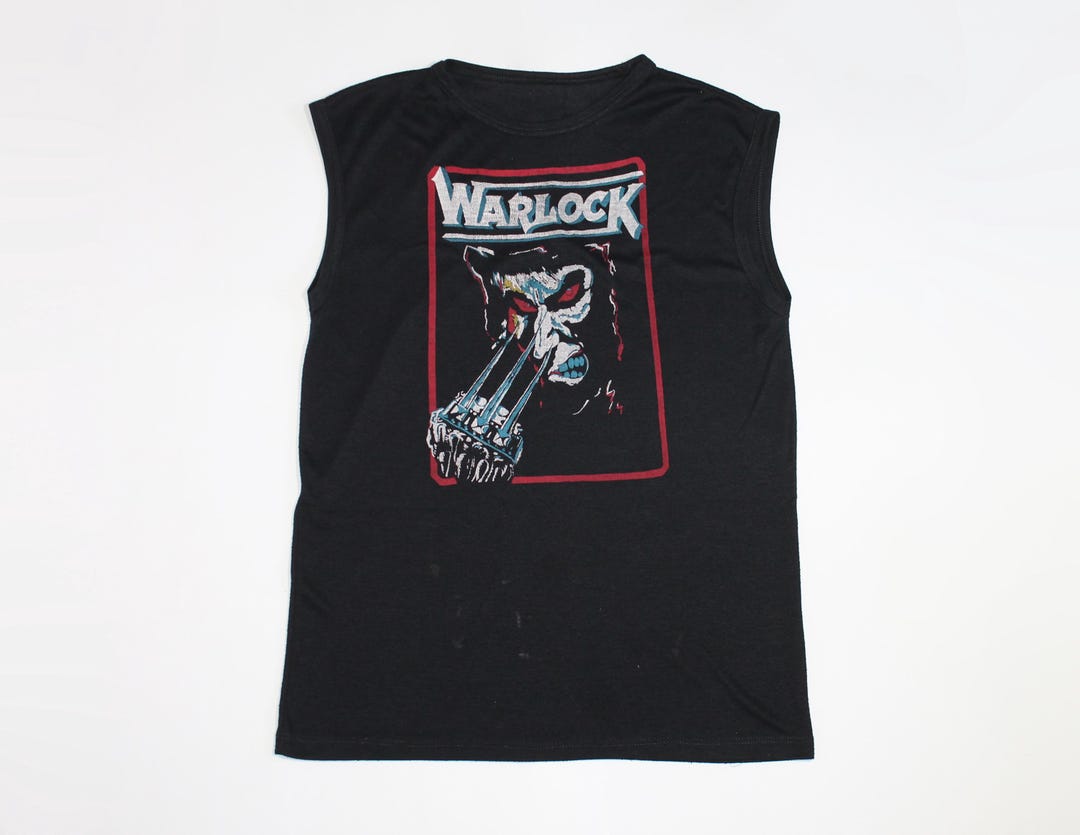Vintage 1980s Warlock Band T-shirt – Sleeveless Heavy Metal Tee, Men’s ...